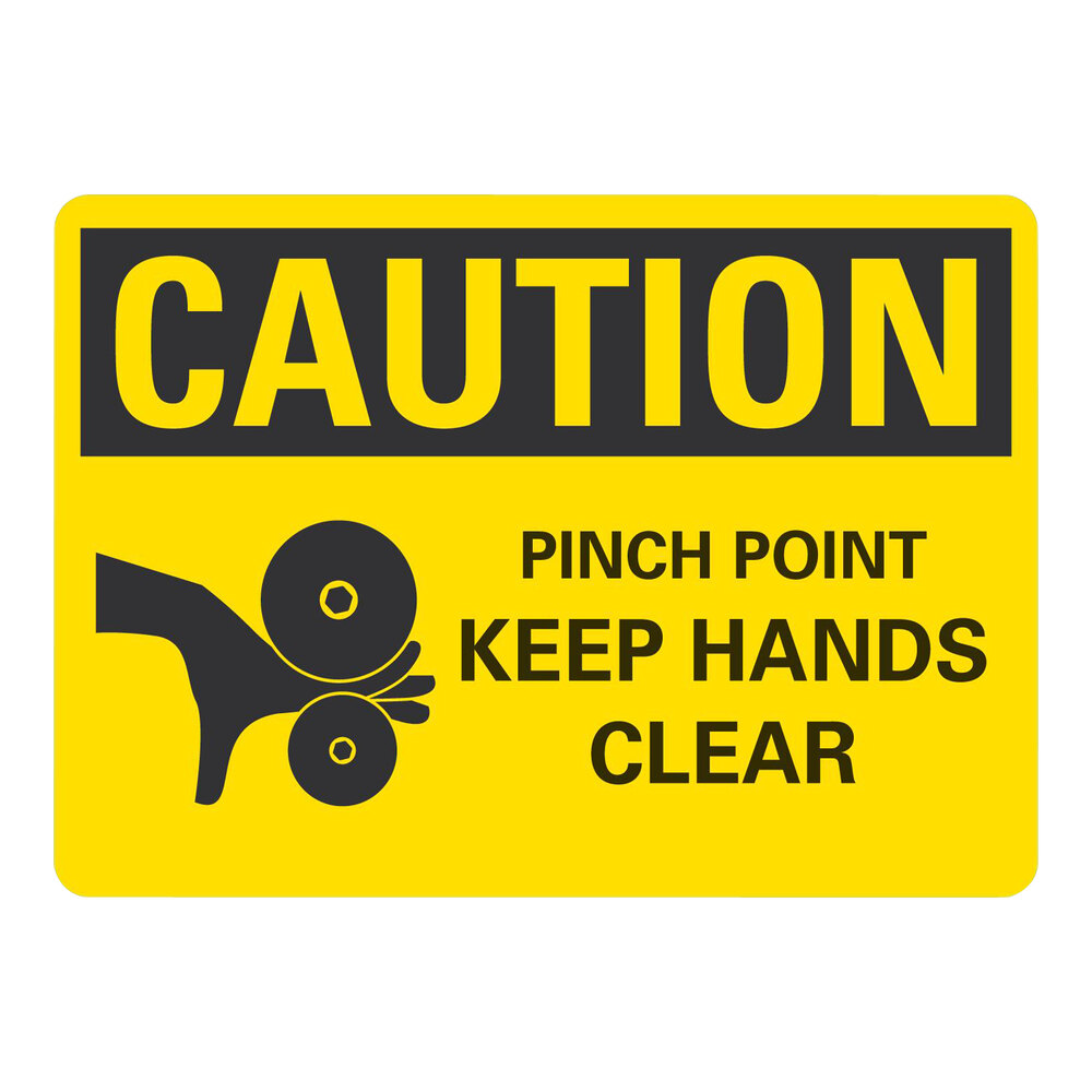 Lavex 10" x 7" Non-Reflective Plastic "Caution / Pinch Point / Keep ...