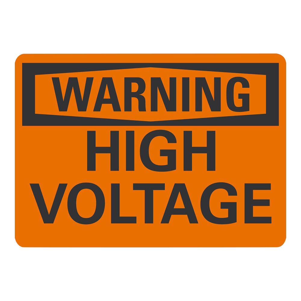 Lavex 14" x 10" Non-Reflective Aluminum "Warning / High Voltage" Sign