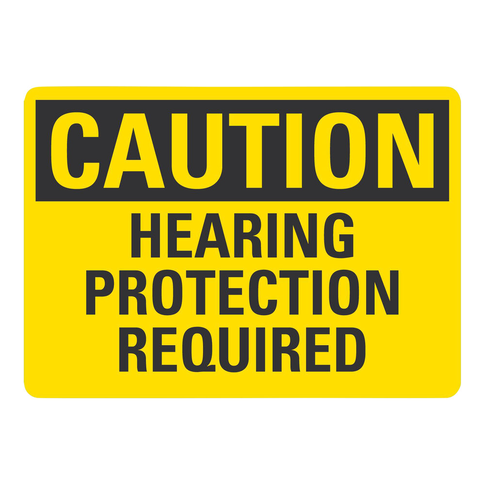 Lavex 14" x 10" Non-Reflective Adhesive Vinyl "Caution / Hearing ...