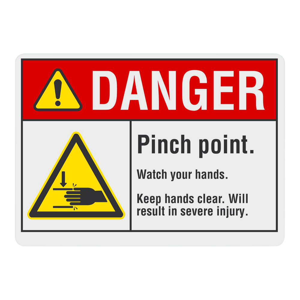 Lavex 14" x 10" Engineer-Grade Reflective Aluminum "Danger / Pinch ...