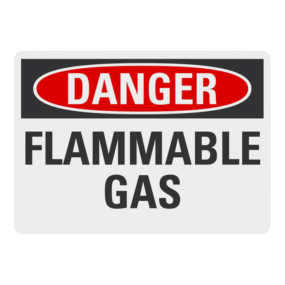 Lavex 10" x 7" Non-Reflective Adhesive Vinyl "Danger / Flammable Gas ...