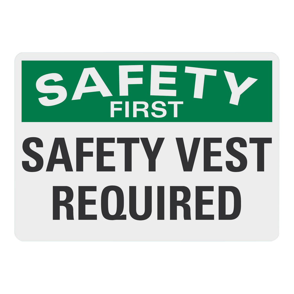 Lavex 14" x 10" Engineer-Grade Reflective Aluminum "Safety First ...