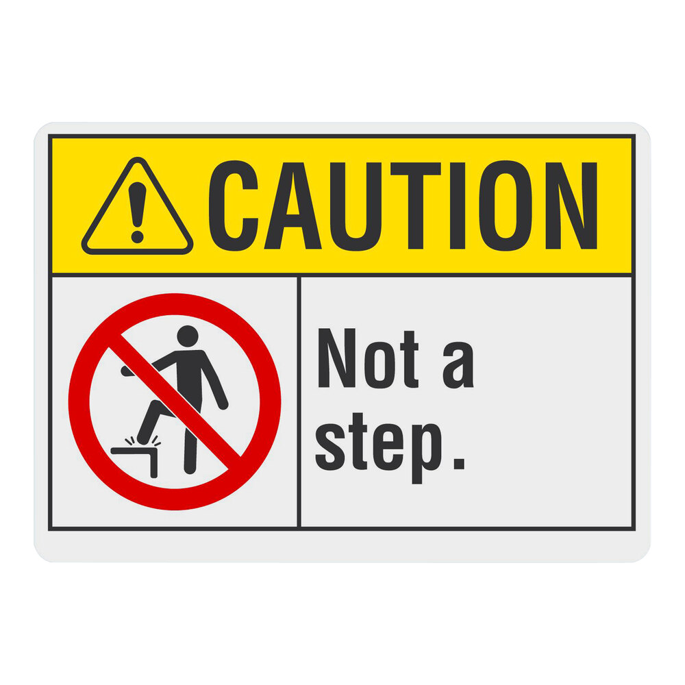 Lavex 14" x 10" Non-Reflective Adhesive Vinyl "Caution / Not A Step ...