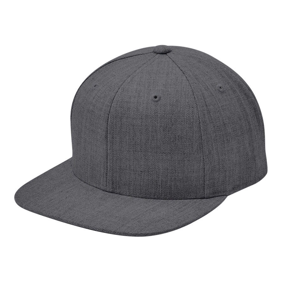 Sport-Tek STC19 Customizable Dark Heather Gray 6-Panel Flat Bill ...