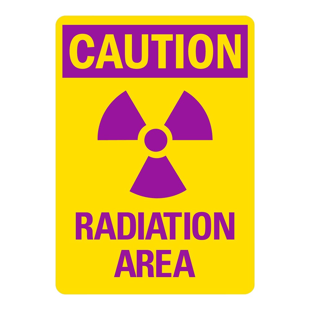 Lavex 10" x 7" Non-Reflective Aluminum "Caution / Radiation Area ...