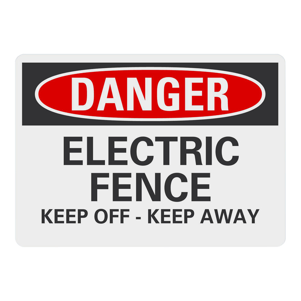 Lavex 14" x 10" Non-Reflective Plastic "Danger / Electrical Fence ...
