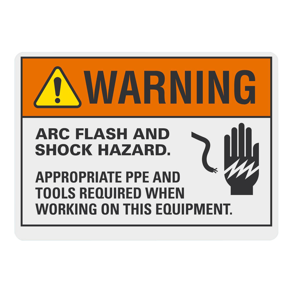 Lavex 10" x 7" Engineer-Grade Reflective Aluminum "Warning / Arc Flash ...