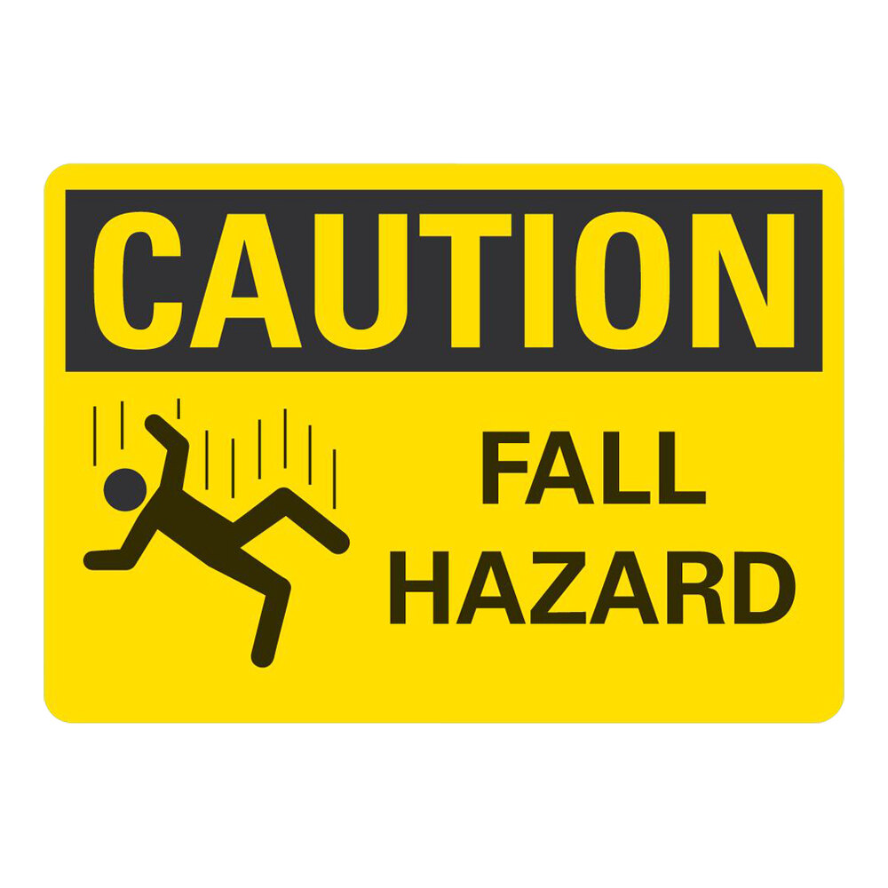Lavex 14" x 10" Engineer-Grade Reflective Aluminum "Caution / Fall ...