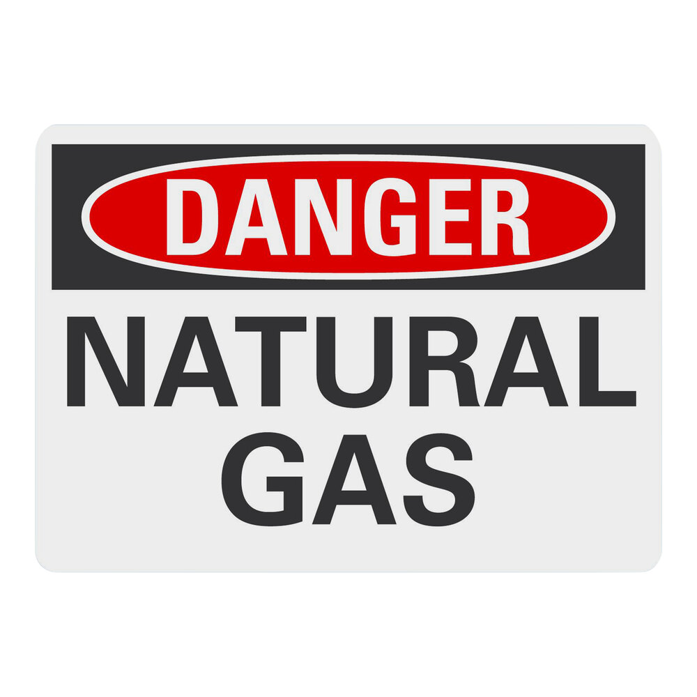 Lavex 14" x 10" Non-Reflective Plastic "Danger / Natural Gas" Safety Sign