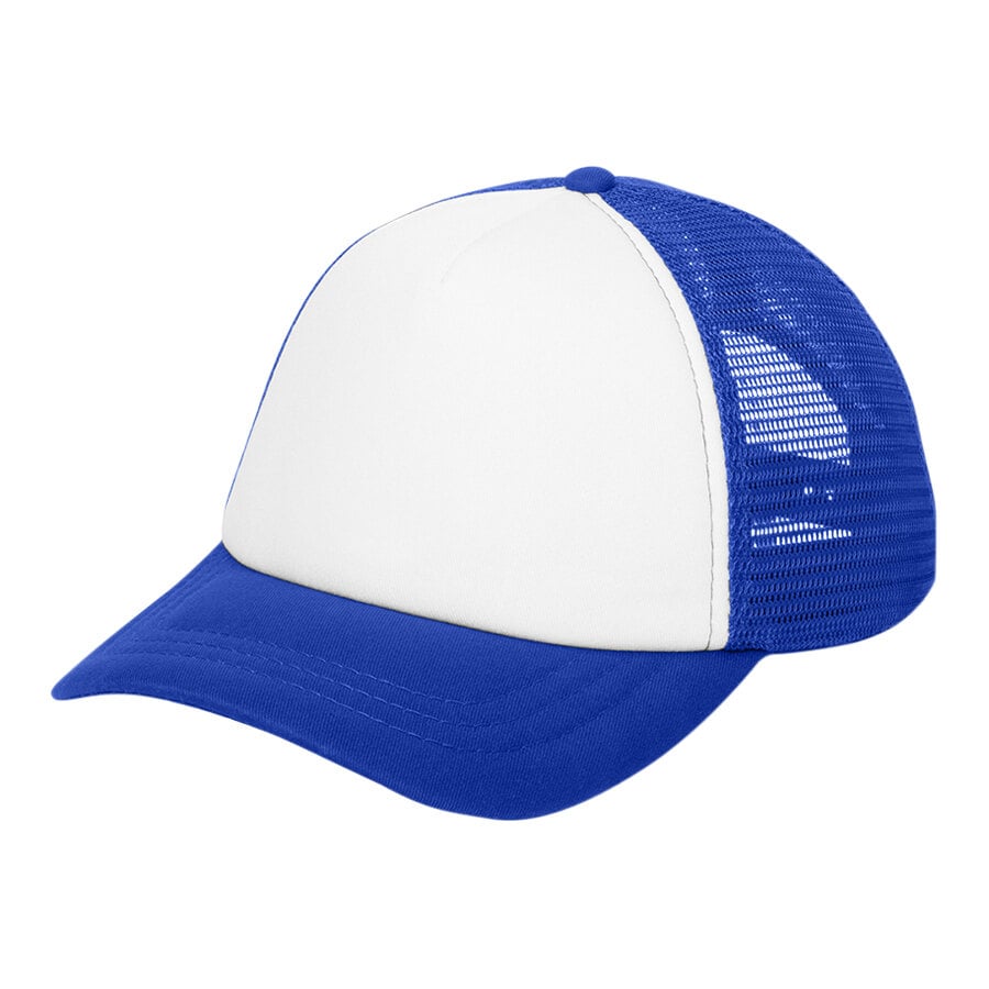 Port Authority C936 Customizable Ivory / Royal 5-Panel Foam Trucker Cap ...