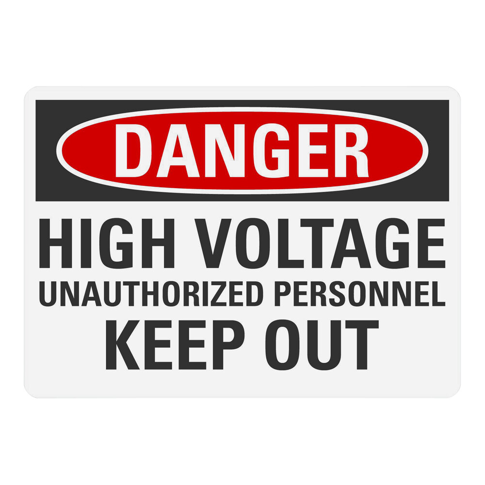 Lavex Adhesive Vinyl "Danger / High Voltage / Unauthorized Personnel ...