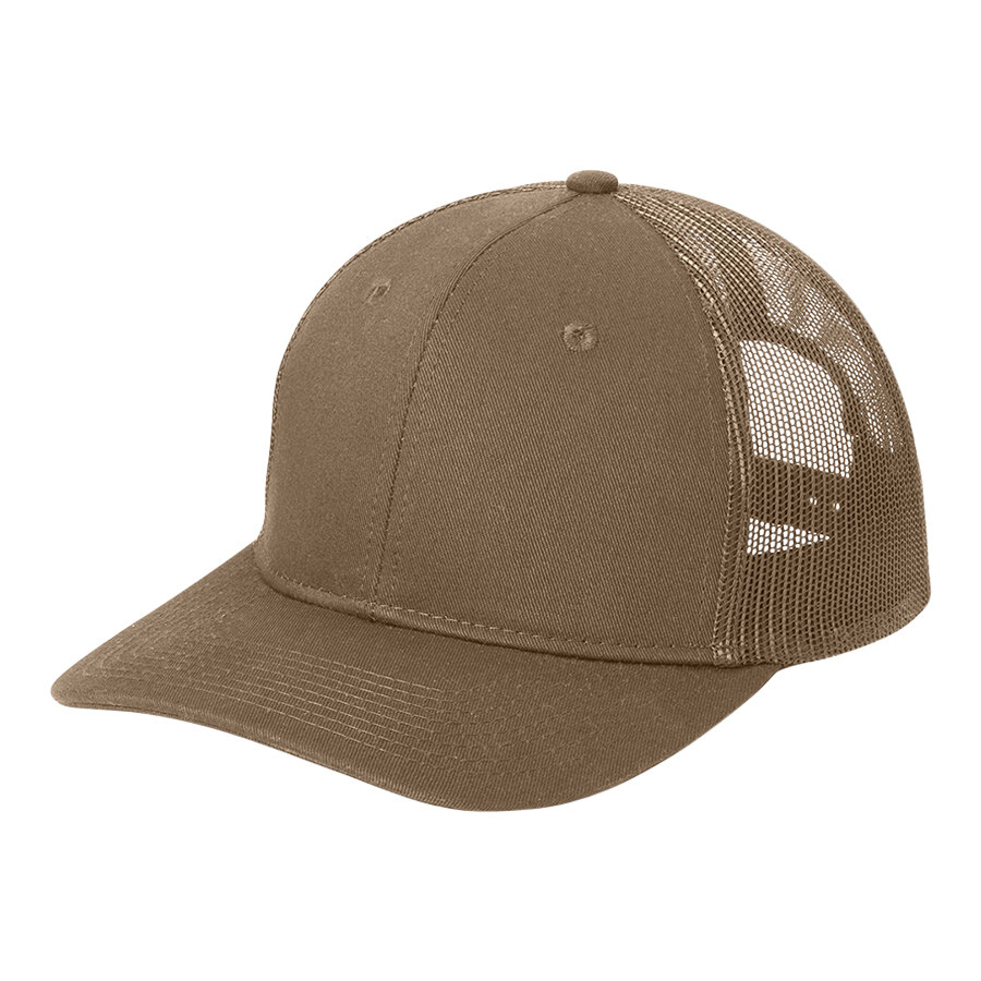 Port Authority C402 Customizable Woodland Brown 6-Panel Trucker Cap ...