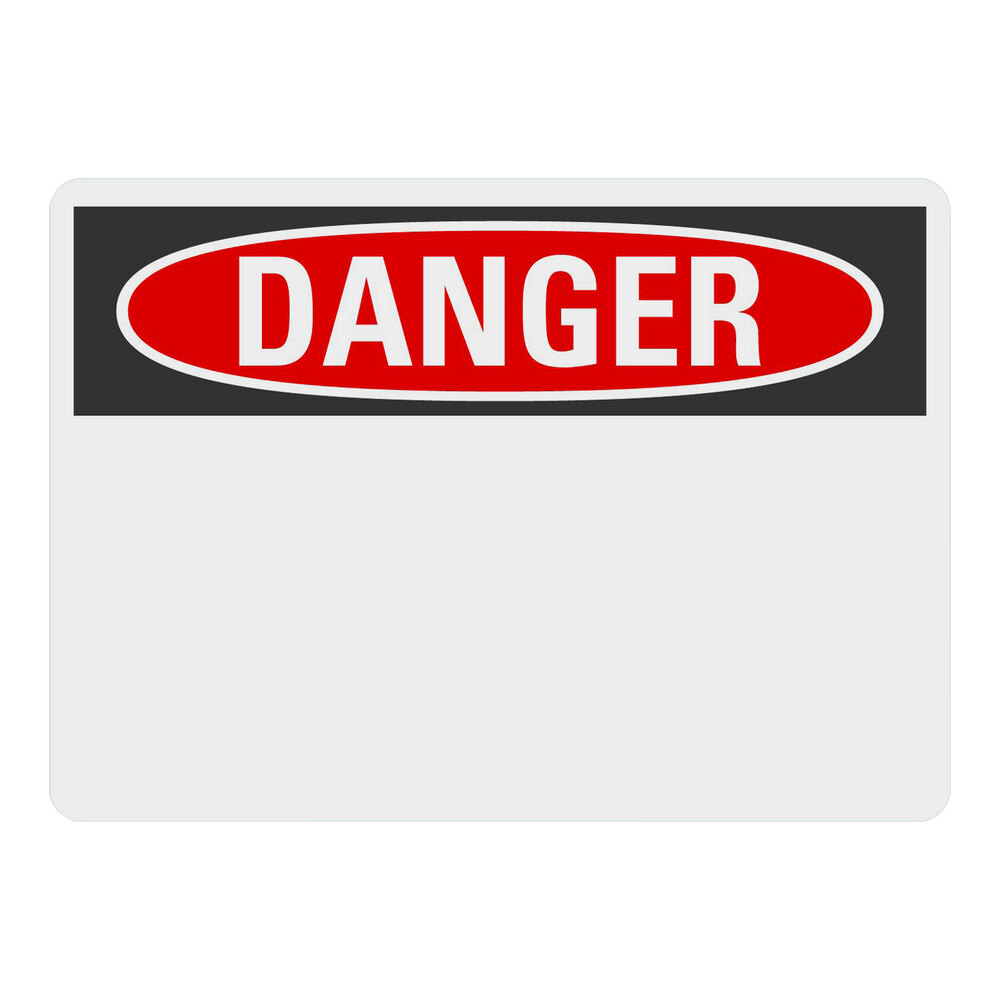 Lavex 14" x 10" Non-Reflective Adhesive Vinyl "Danger / (Blank)" Safety ...