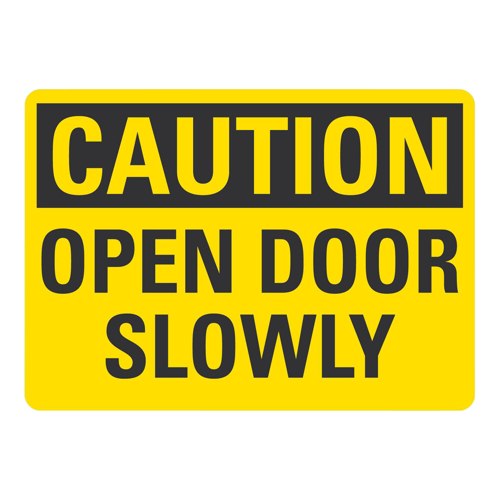 Lavex 14" x 10" Engineer-Grade Reflective Aluminum "Caution / Open Door ...