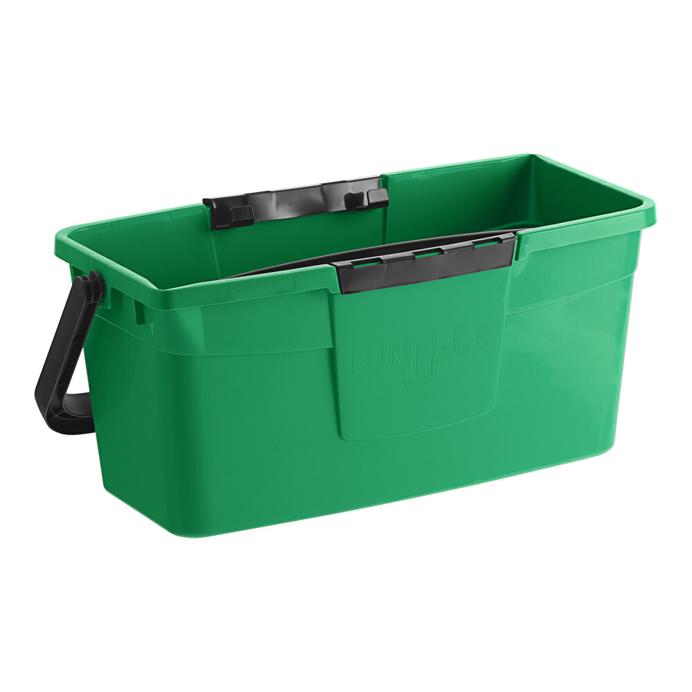 Unger Pro Bucket QB12B 3 Gallon Green Window Cleaning Bucket with Sieve ...