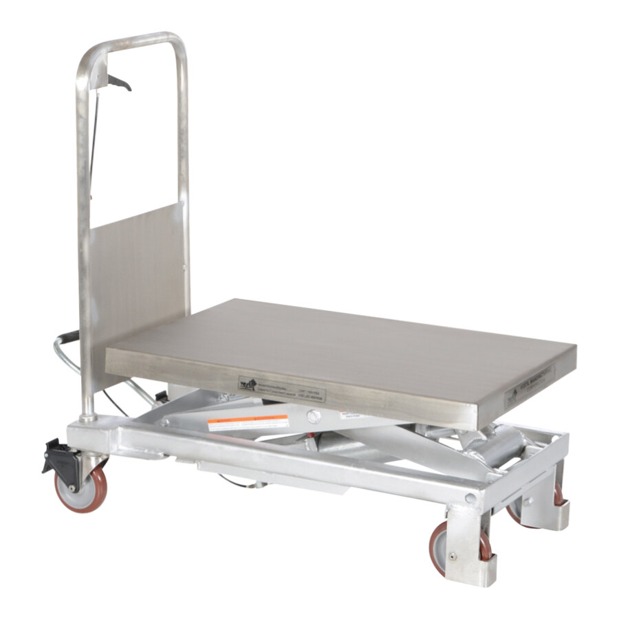 Vestil 32 1/4" x 19 1/2" Stainless Steel Hydraulic Scissor Lift Cart ...