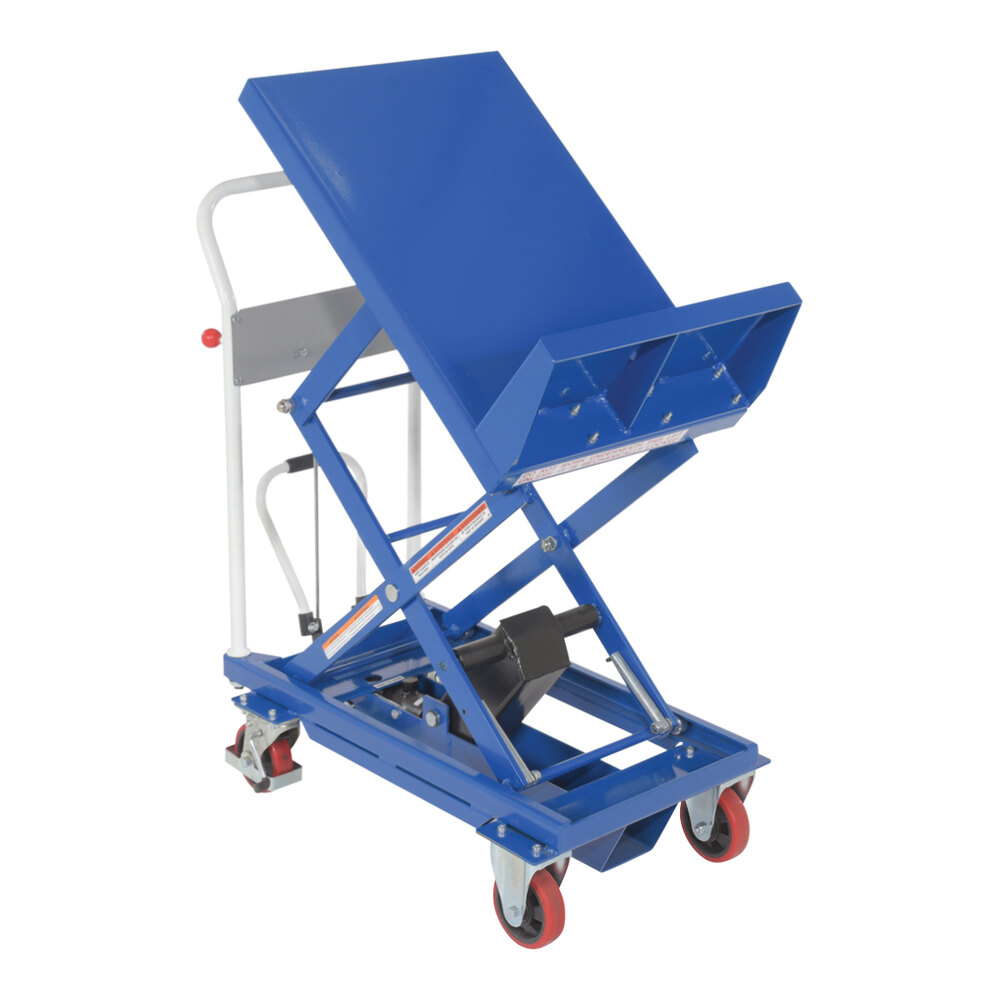 Vestil 30" x 19 1/2" Blue Steel Hydraulic Lift / Tilt Cart with ...