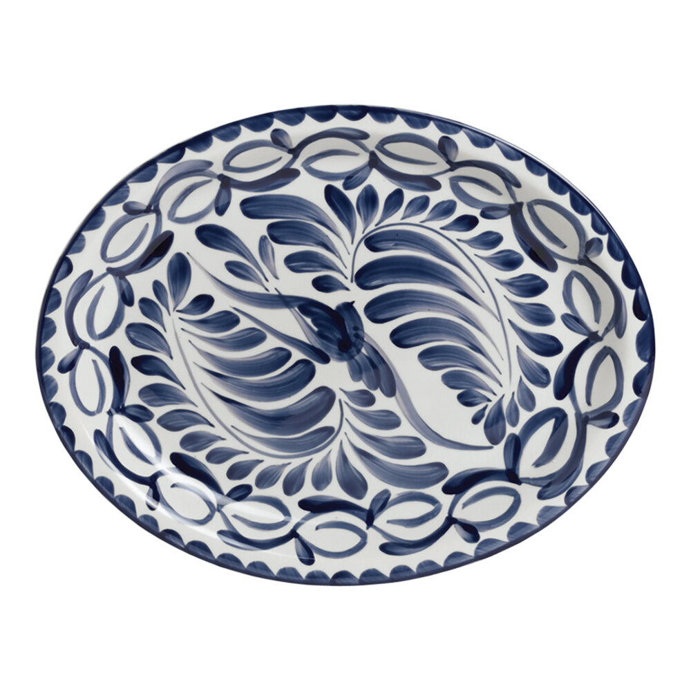 Anfora Blue Puebla from Steelite International 13 5/8" x 10 5/8" Narrow ...