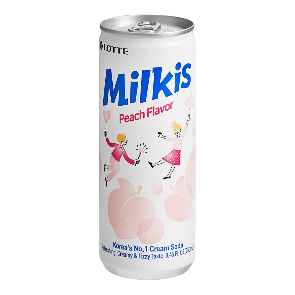 Milkis Peach Milk Soda 8.45 fl. oz. - 30/Case