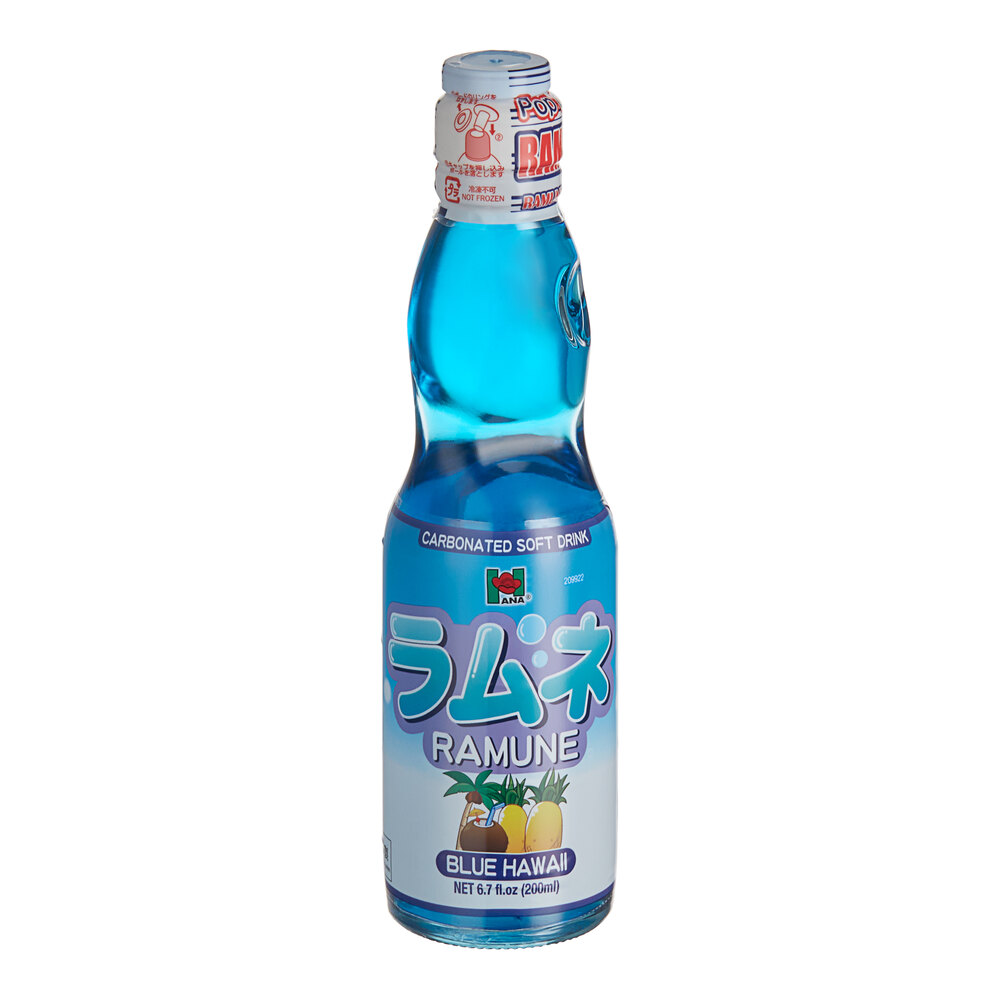 Hana Ramune Blue Hawaii Soda 6.7 fl. oz. - 24/Case