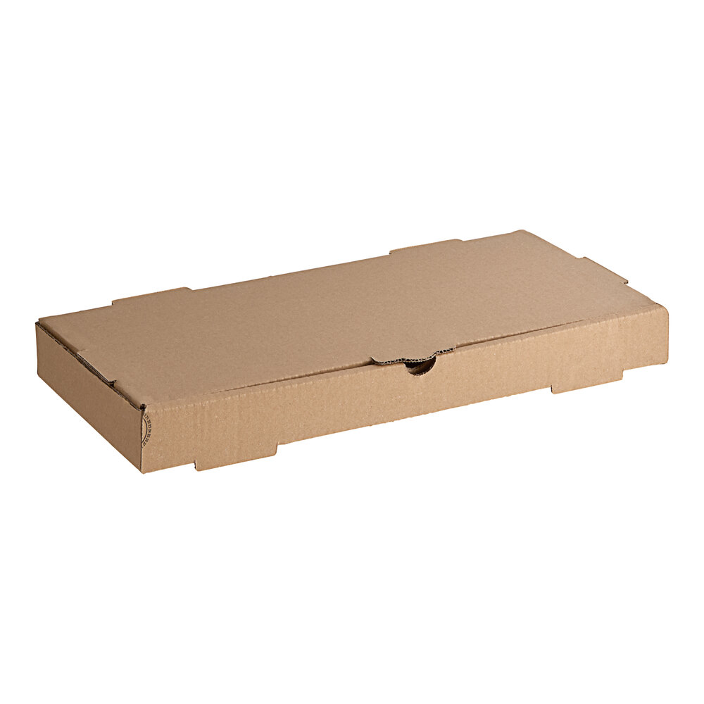Choice 16" x 8" x 1 1/2" Kraft Customizable Corrugated Plain Flatbread ...
