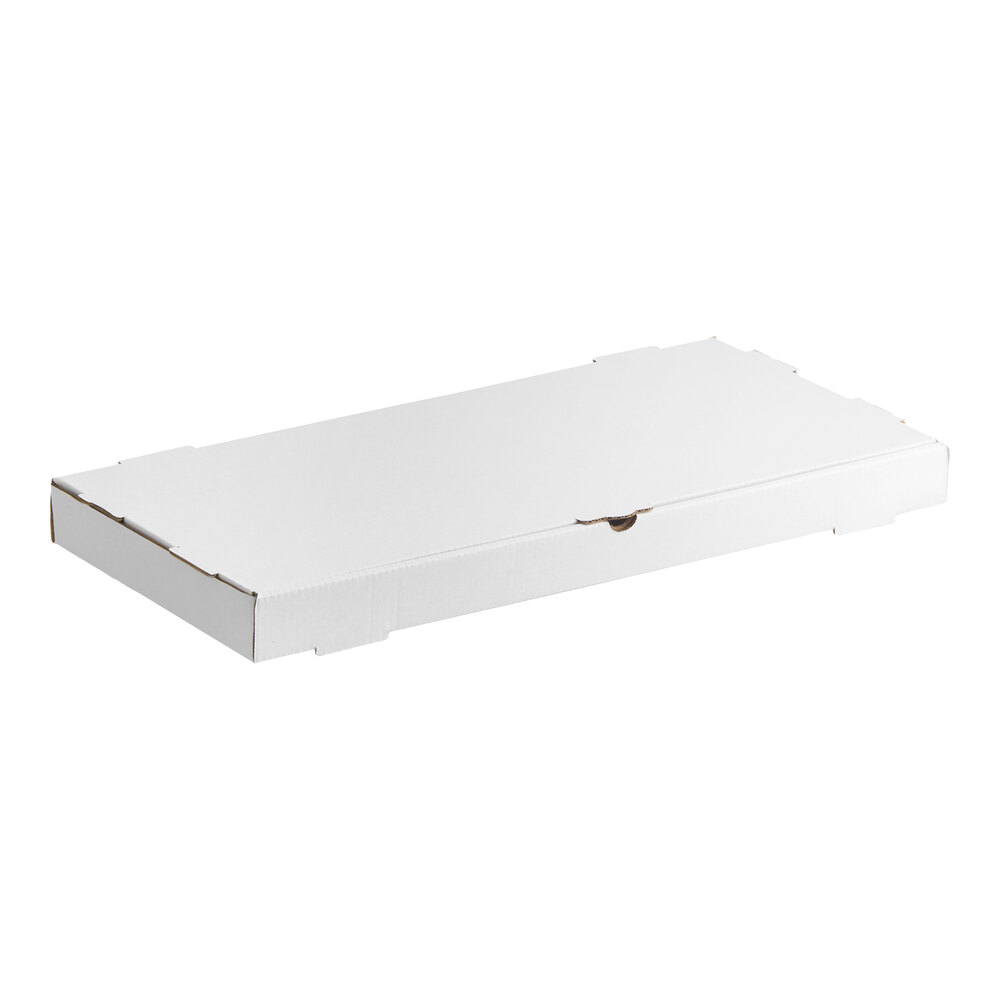 Choice 24" x 12" x 2" White Corrugated Plain Flatbread Box - 25/Bundle