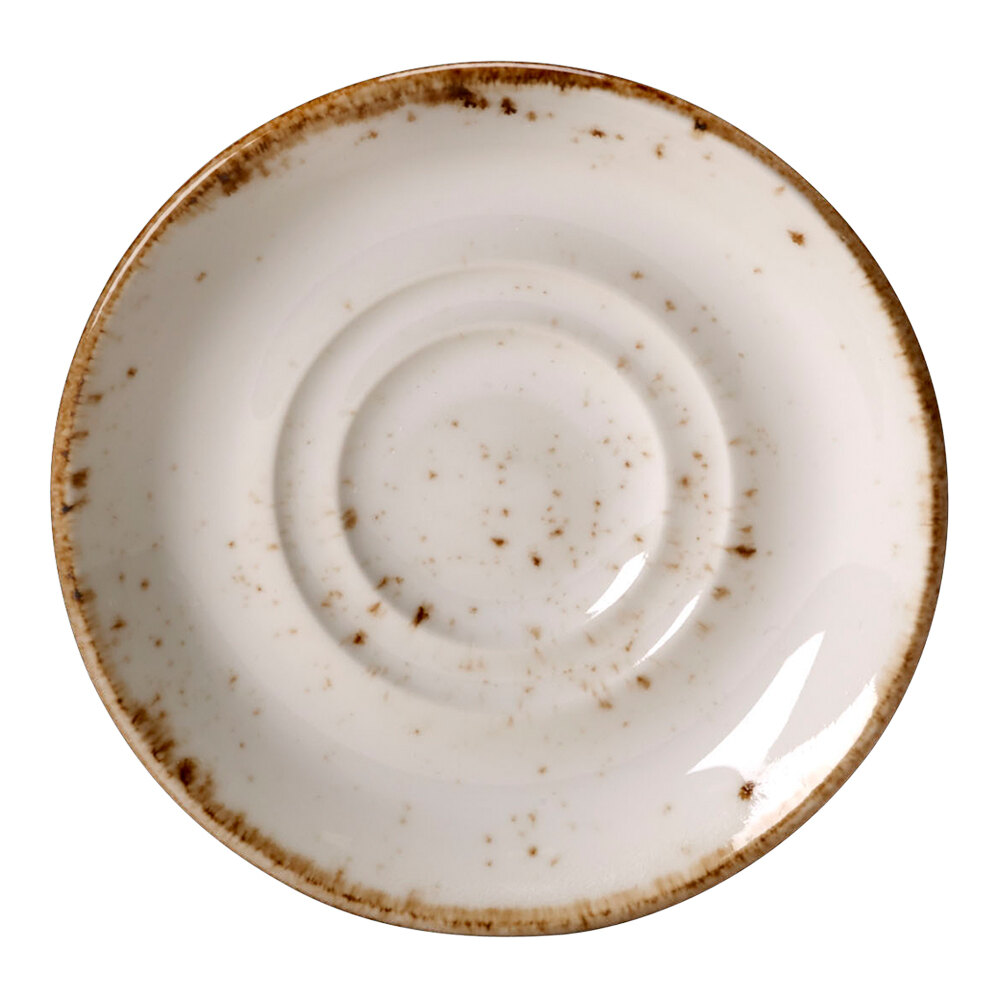 Steelite Performance Craft 4 5/8" White Double Well Saucer - 36/Case