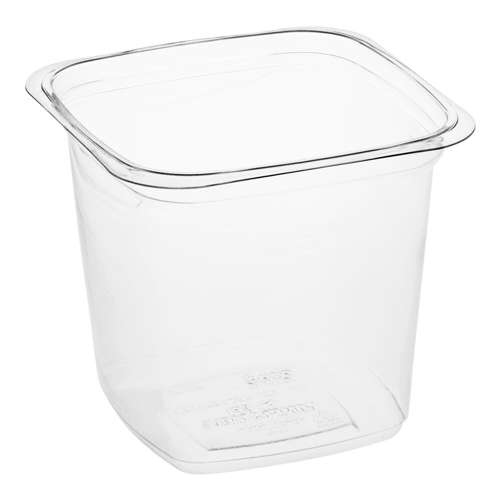Good Natured 24 oz. Clear PLA Square Deli Container - 675/Case