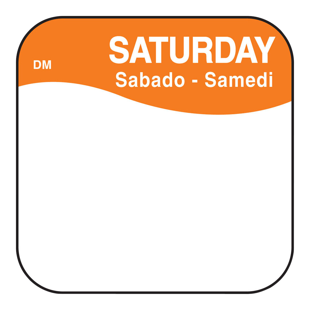 DayMark DissolveMark 3/4" x 3/4" Dissolvable Saturday Day of the Week ...
