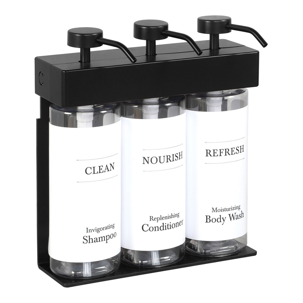 Dispenser Amenities 39388-03-WHT SOLera 36 oz. Black ABS Plastic Wall ...