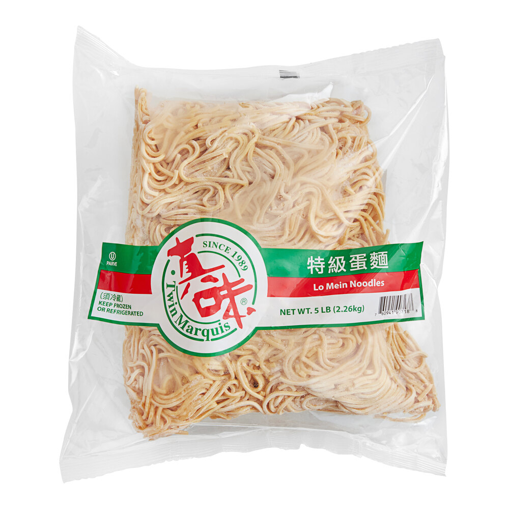 Twin Marquis Pre-Cooked Frozen Lo Mein Noodles 5 lb. - 6/Case