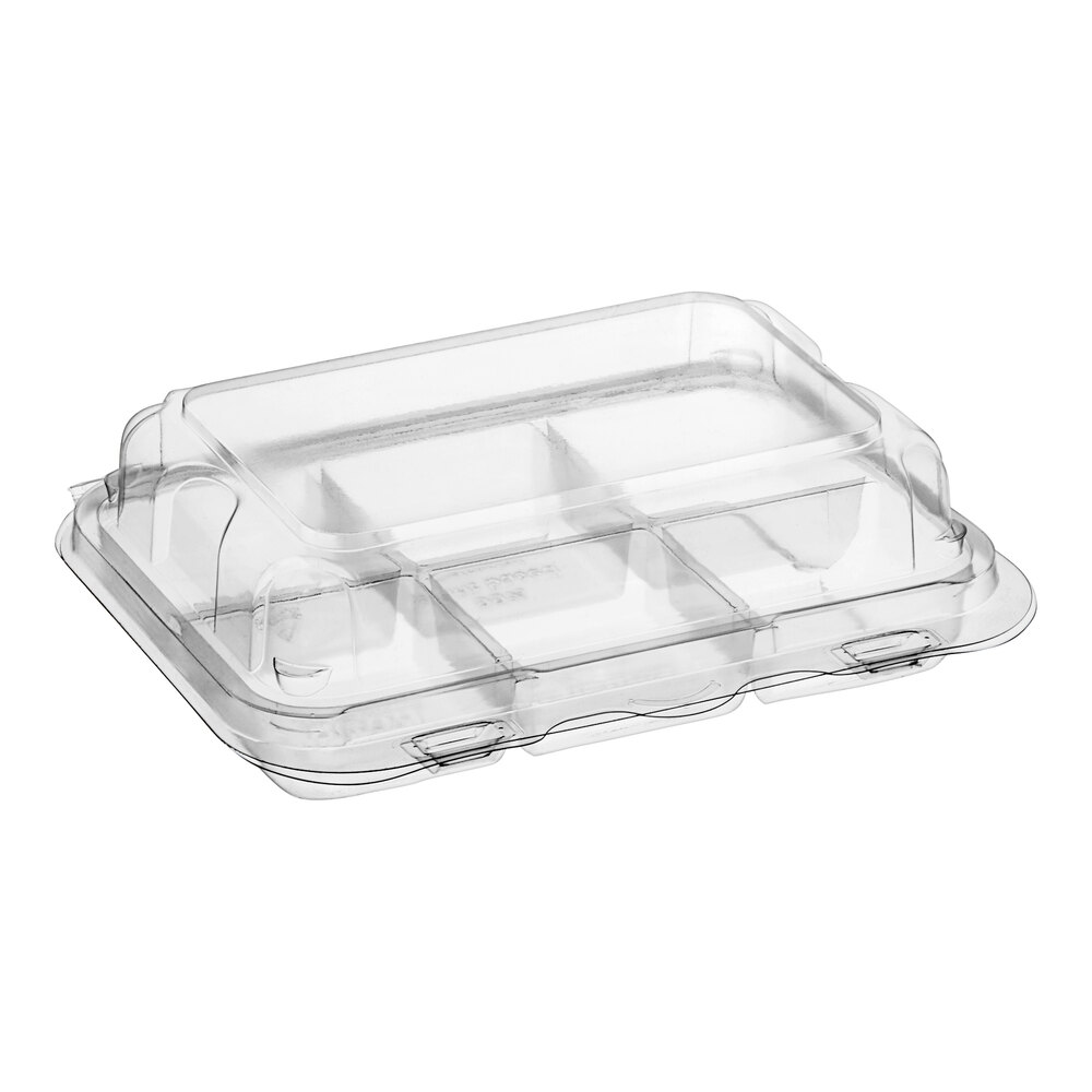 Good Natured 6-Compartment Clear PLA Macaron and Treat Container - 250/Case