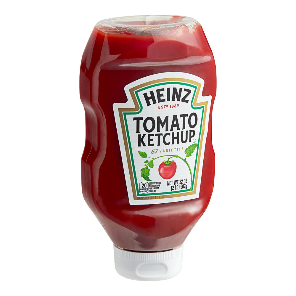 Heinz Ketchup Upside Down Squeeze Bottle 32 oz. - 12/Case