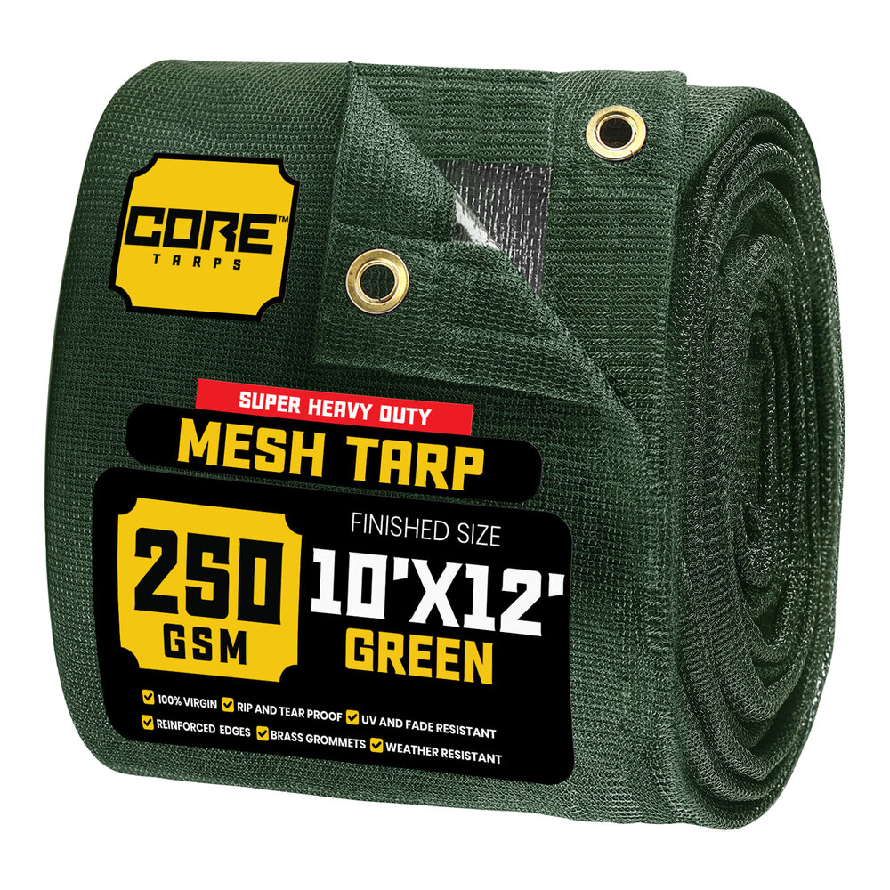 Core Tarps 10' x 12' Green Super Heavy-Duty Weather-Resistant 7.5 oz ...