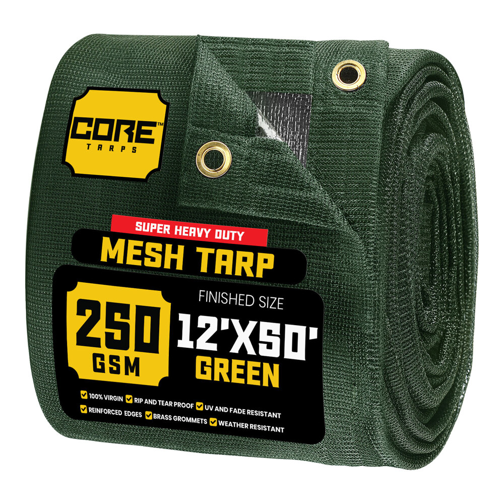 Core Tarps 12' x 50' Green Super Heavy-Duty Weather-Resistant 7.5 oz ...