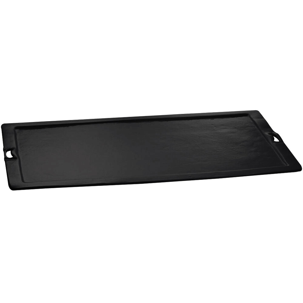 TableCraft CW20190BK 20" x 32" Black Rectangular Platter