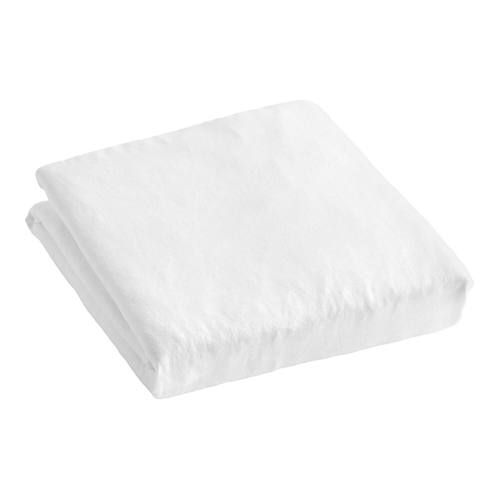 Oxford 39" x 80" x 12" Twin XL Size White Knitted Cotton / Polyester ...