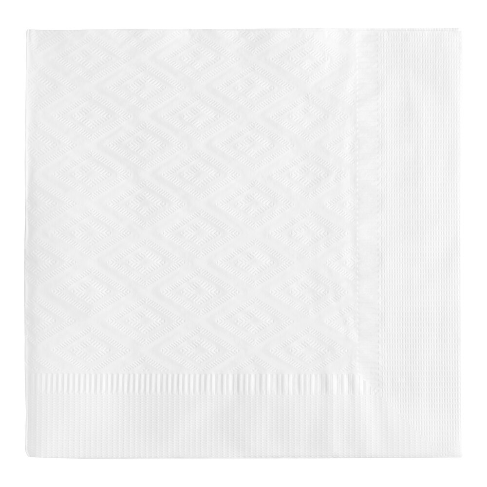 Choice 15 3/4" Square White 2-Ply 1/4 Fold WrapNap Dinner Napkin with ...