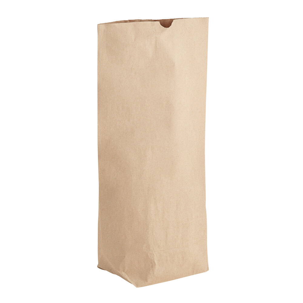 Duro 1/4 Natural Kraft Paper Barrel Sack with Satchel Bottom - 250/Case