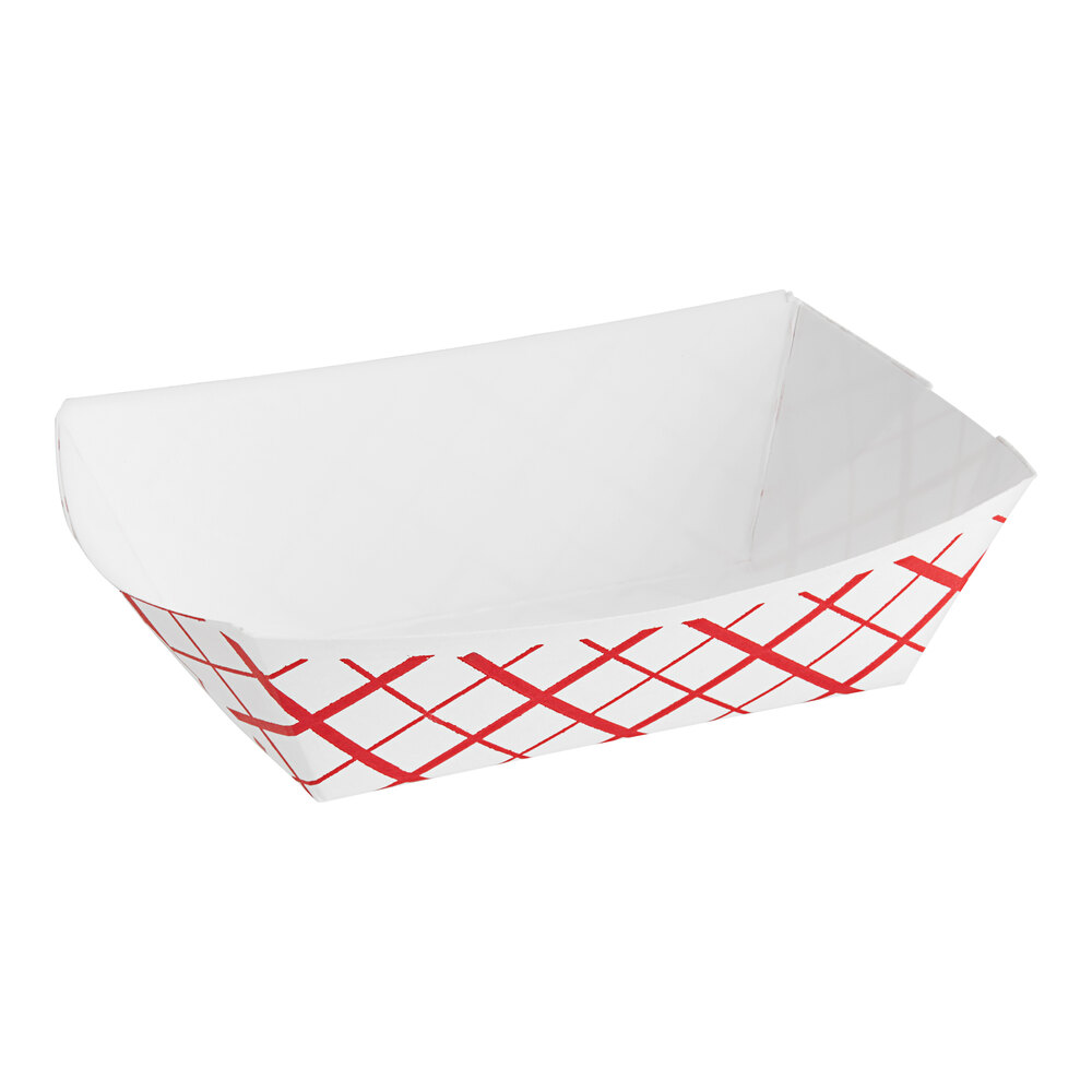 Southern Champion #100 1 lb. Red Checkered Paper Food Tray - 1,000/Case