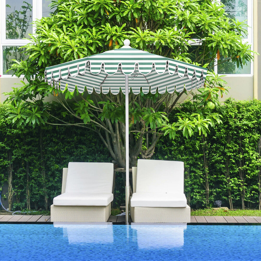 California Umbrella Salinas 7 1/2' Round Manual Lift Umbrella with 1 1/ ...