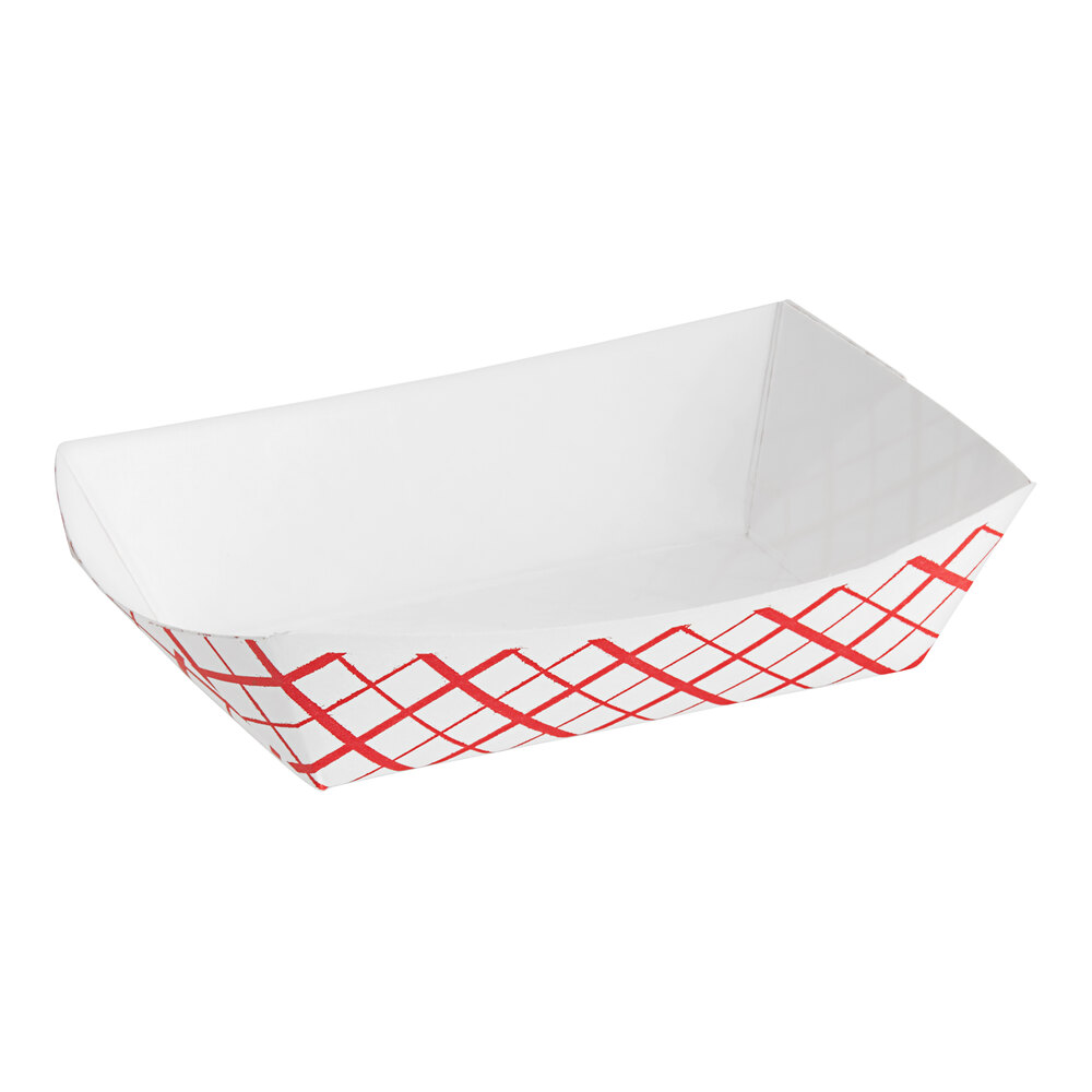Southern Champion #40 6 oz. Red Checkered Paper Food Tray - 1,000/Case