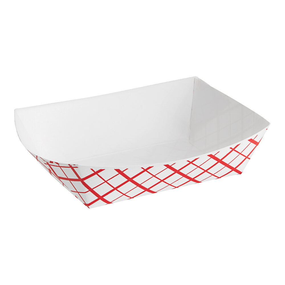 Southern Champion #250 2 1/2 lb. Red Checkered Paper Food Tray - 500/Case