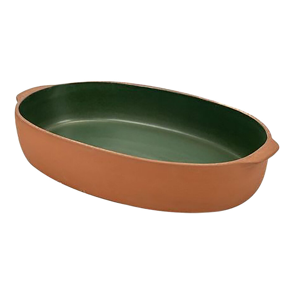Maria Portugal Terracota Terra 40 oz. Green Oval Stoneware Baker by Arc ...