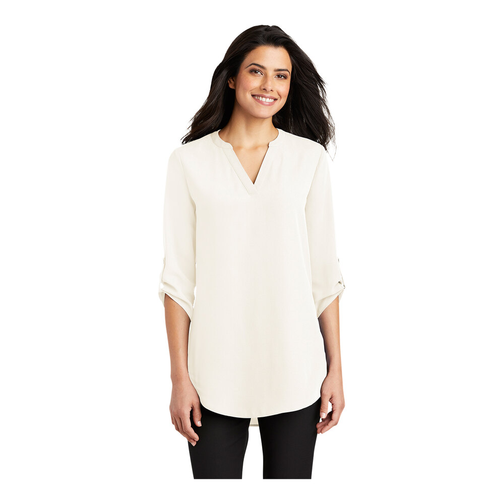 Port Authority LW701 Women's Customizable Ivory Chiffon 3/4 Sleeve ...