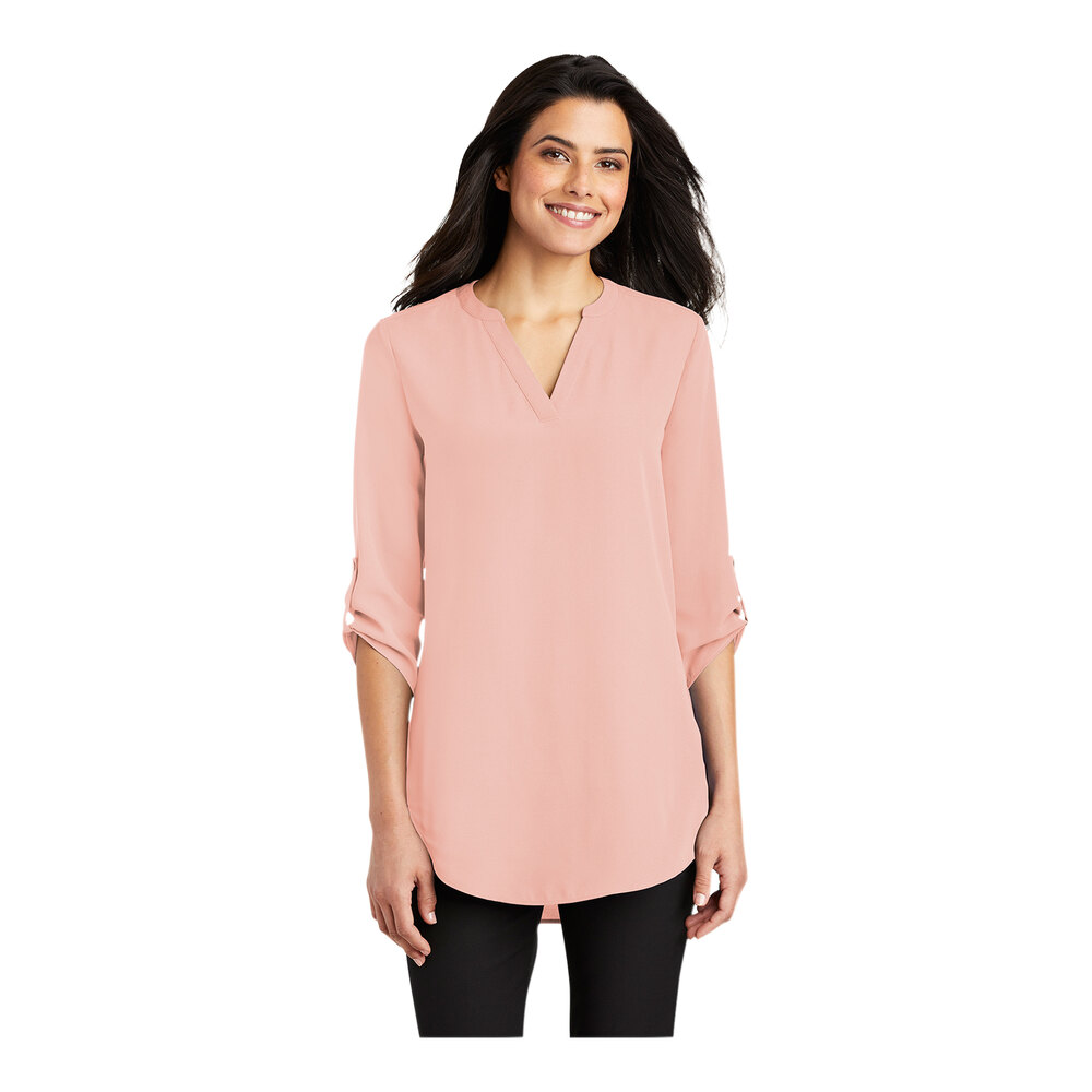 Port Authority LW701 Women's Customizable Rose Quartz 3/4 Sleeve Tunic ...