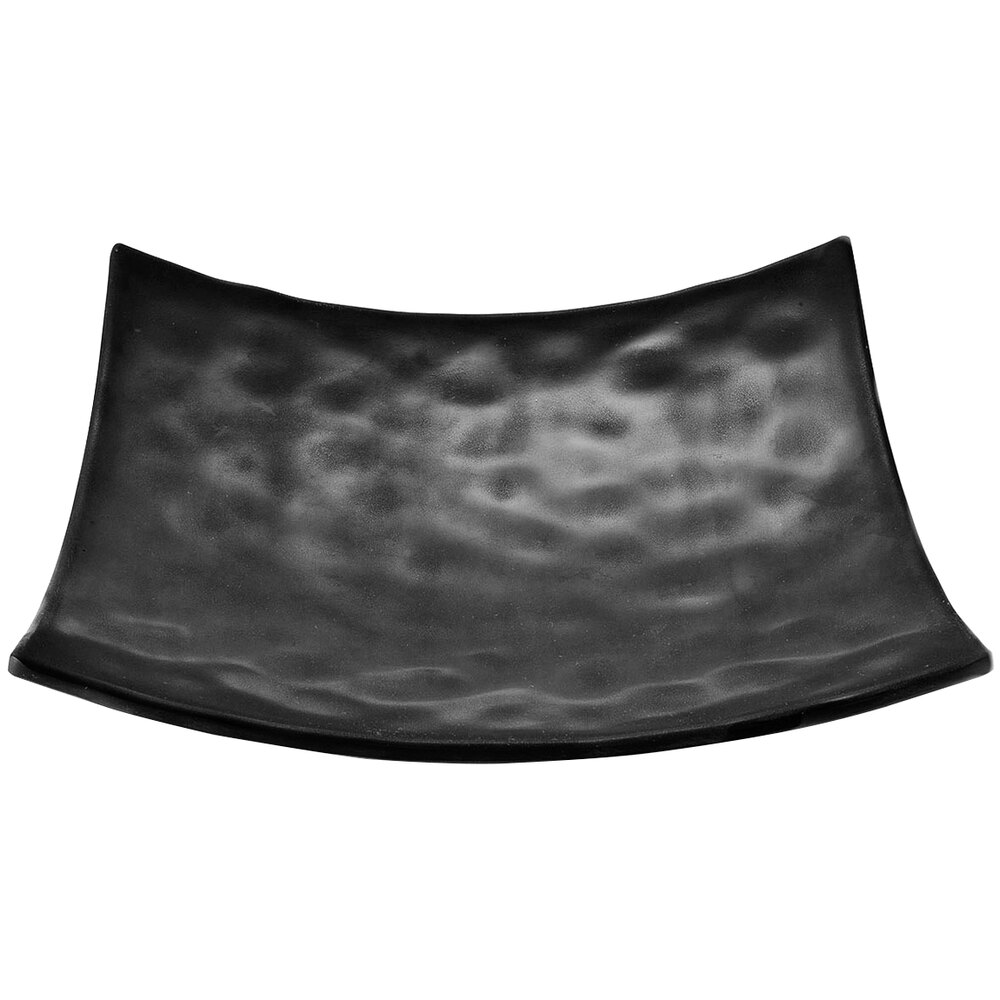 Elite Global Solutions JW10SQRF Zen 9 3/4" Black Square Shallow Plate ...