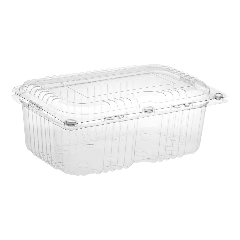 D&W Fine Pack 2.5 Qt. Clear Vented Rim Plastic Clamshell Produce ...
