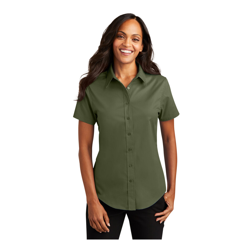 Port Authority L508 Women's Customizable Clover Green Short Sleeve ...
