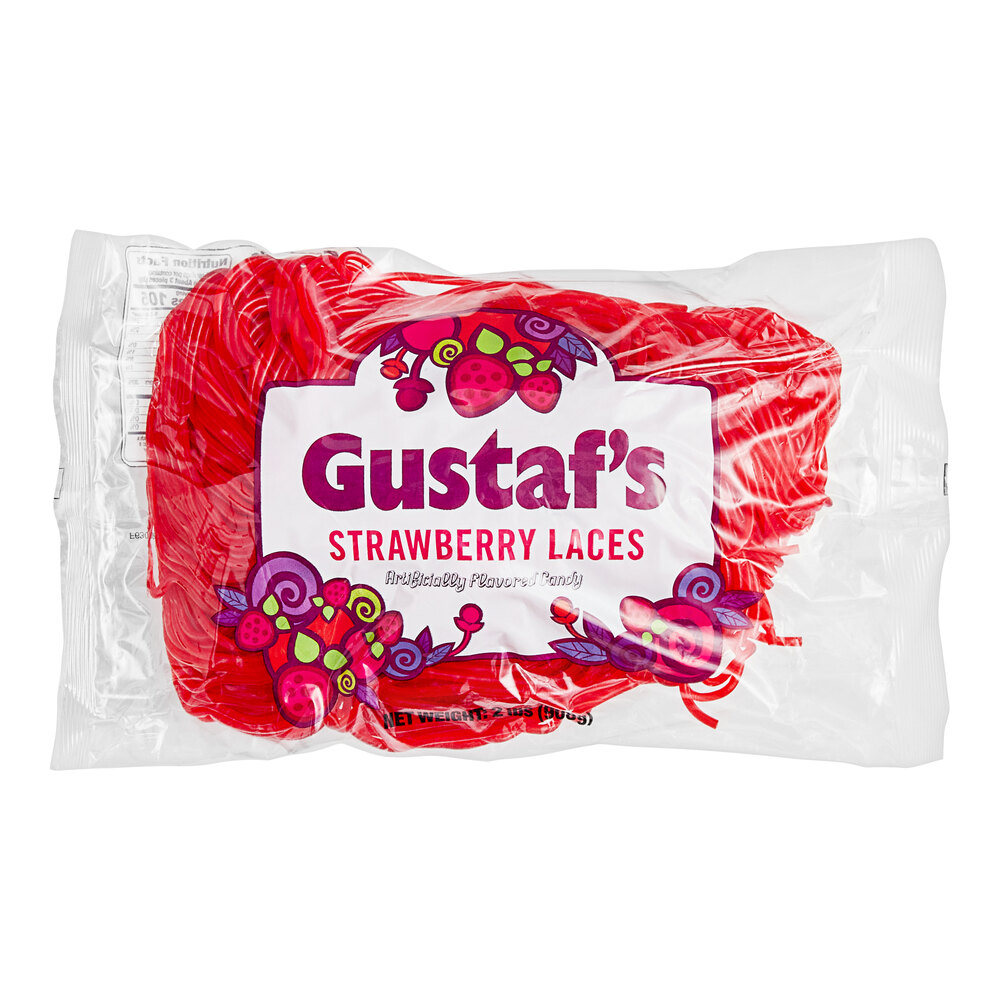 Gustaf's Strawberry Licorice Laces 2 lb.